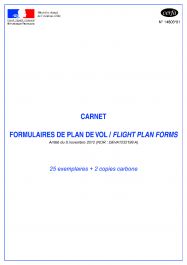 Carnet de 25 formulaires de plan de vol